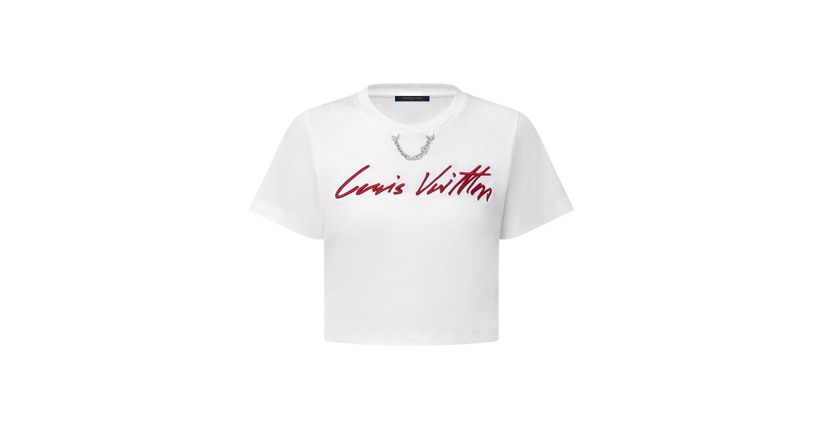 Cursive Signature Crop Top - Tops - 1AHJHU | LOUIS VUITTON