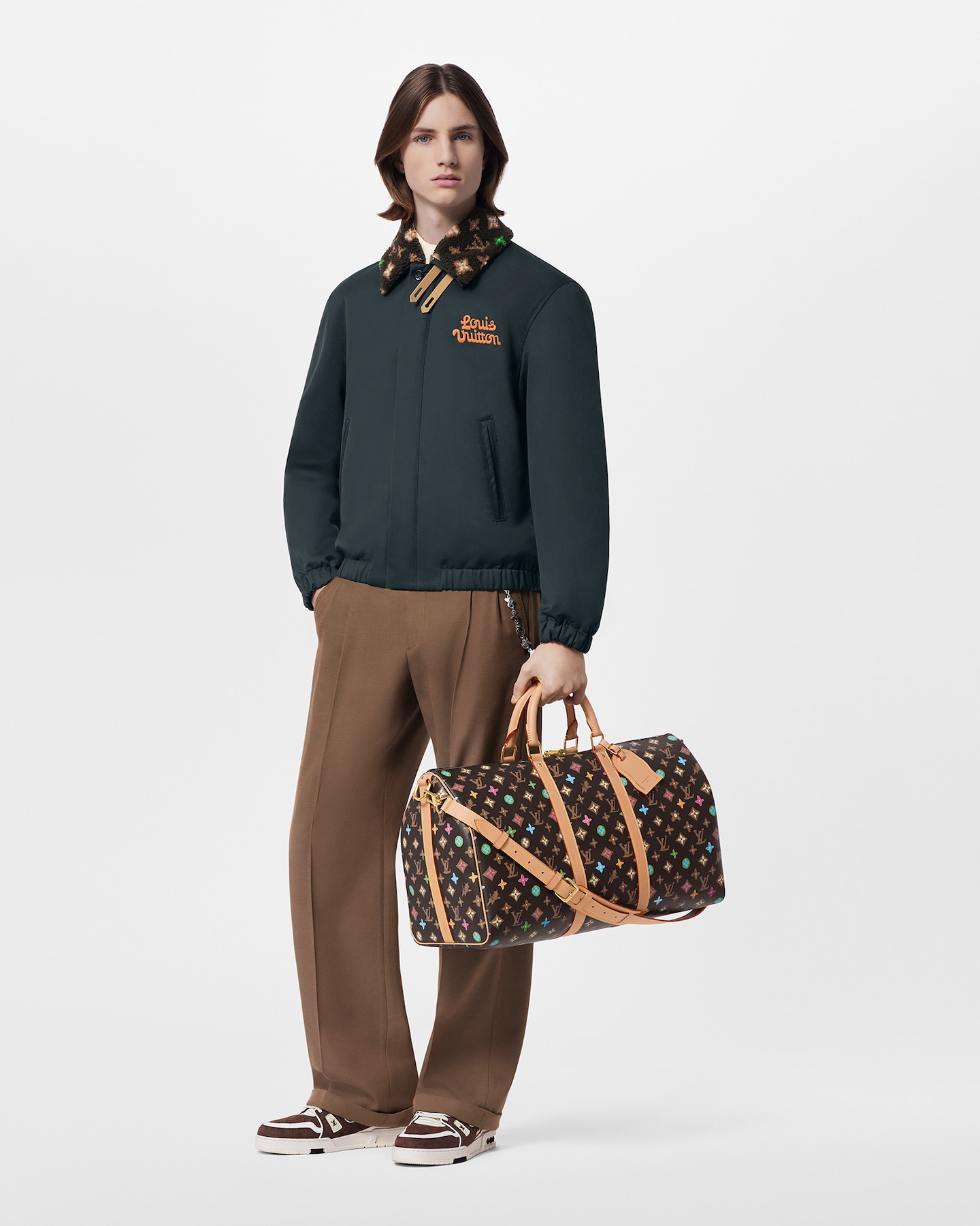 Cotton Aviator Jacket With Monogram Fleece Collar - Ready-to-Wear ...