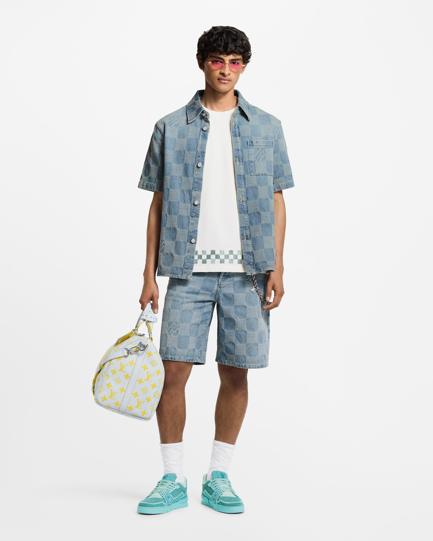 Damier 3D Light Denim Shorts - Ready-to-Wear | LOUIS VUITTON