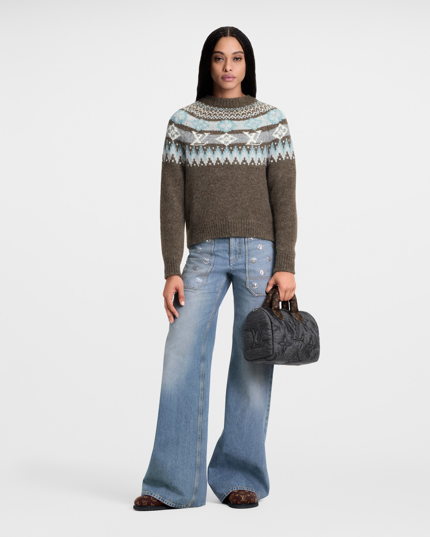 Graphic Signature Knit Pullover - Luxury Ready to Wear - 1AIQEB Grey ...