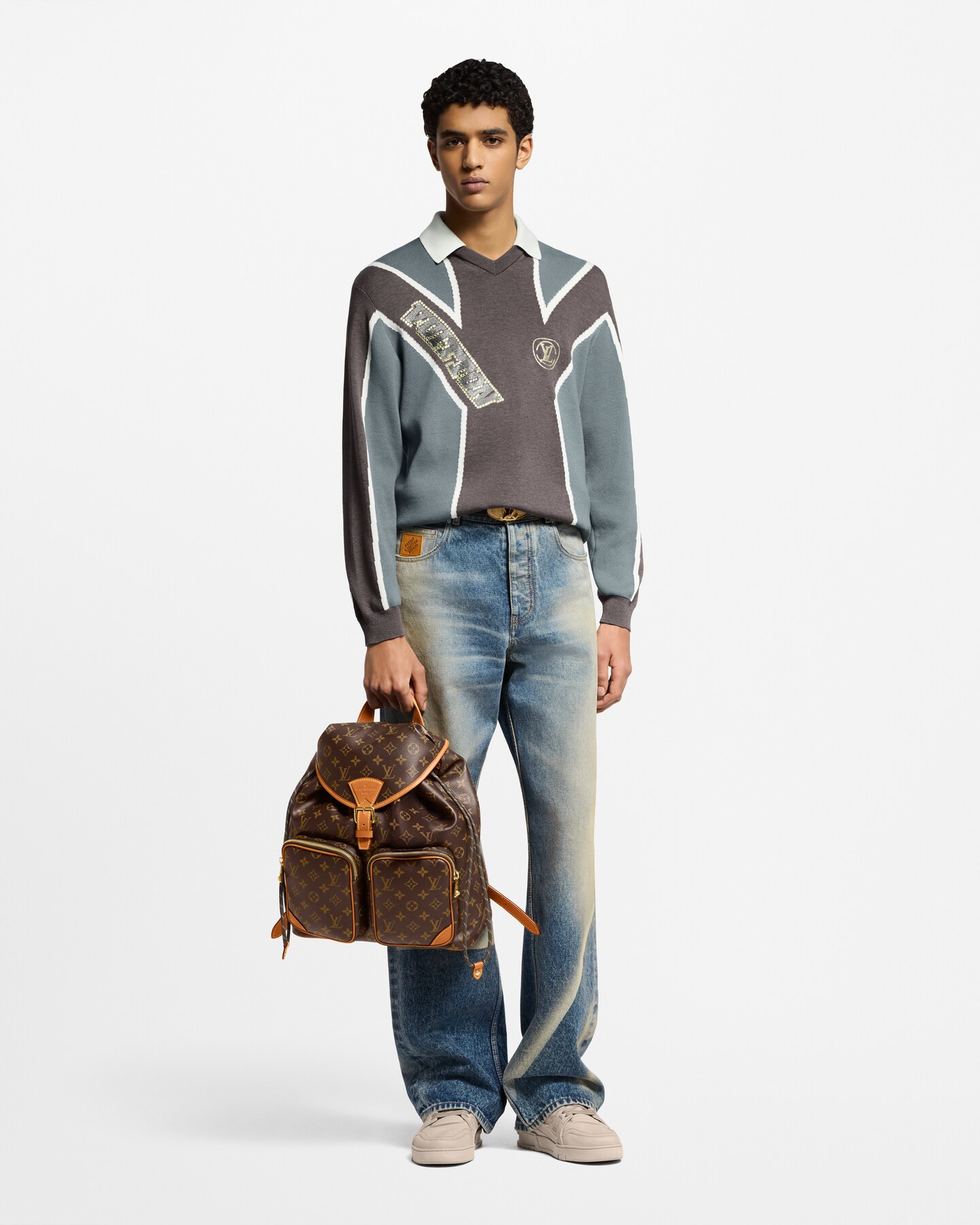 Long-Sleeved Cotton Intarsia Soccer Top - Ready-to-Wear | LOUIS VUITTON