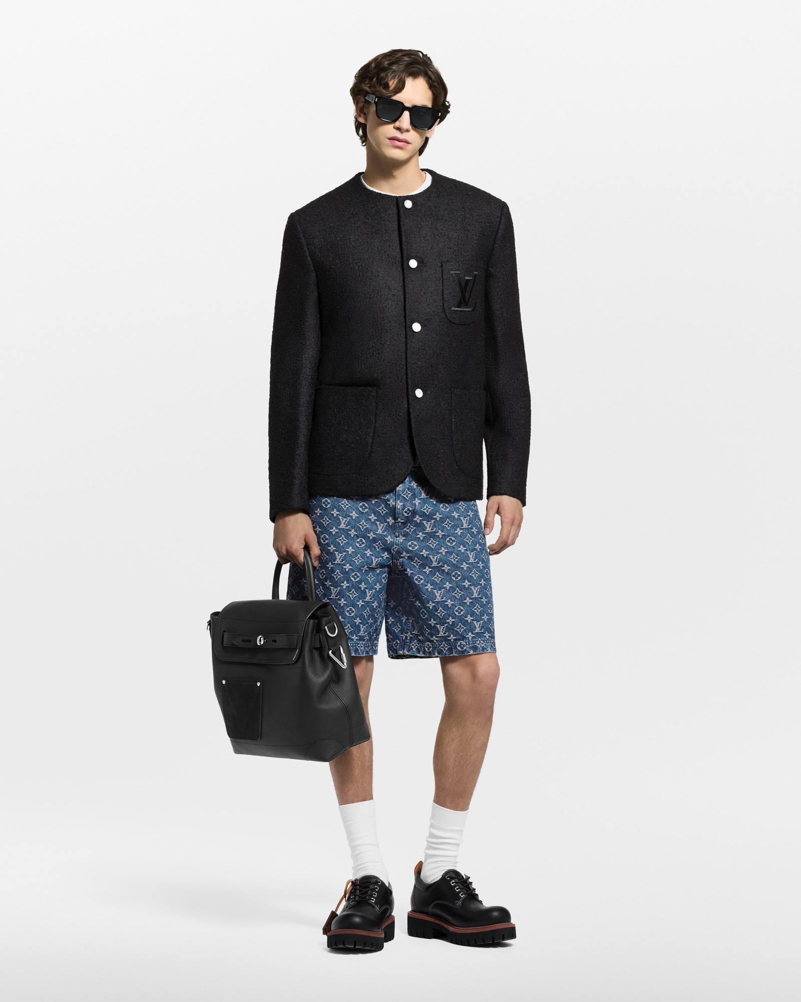 Monogram Denim Shorts - Luxury Ready to Wear - 1AJBJK Blue | LOUIS ...