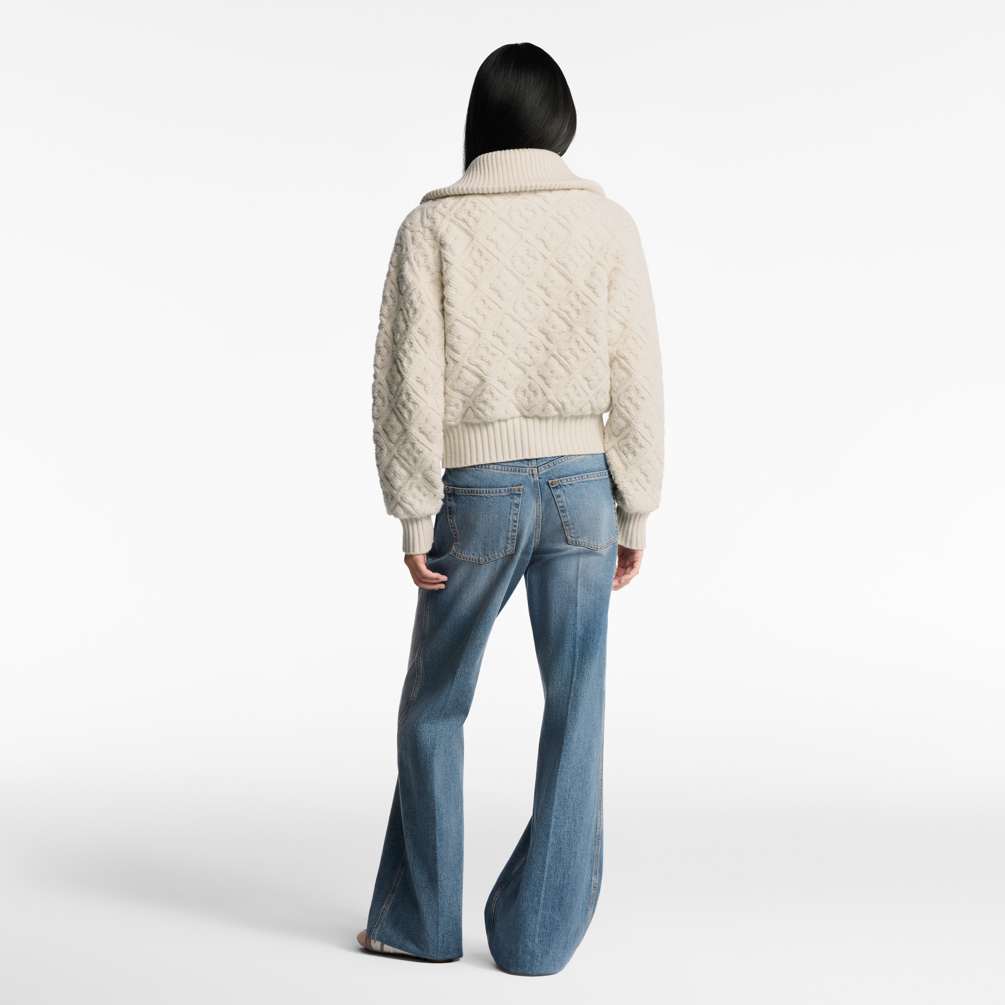 Shearling-Effect Monogram Jacket - Knitwear - 1AJSEO | LOUIS VUITTON