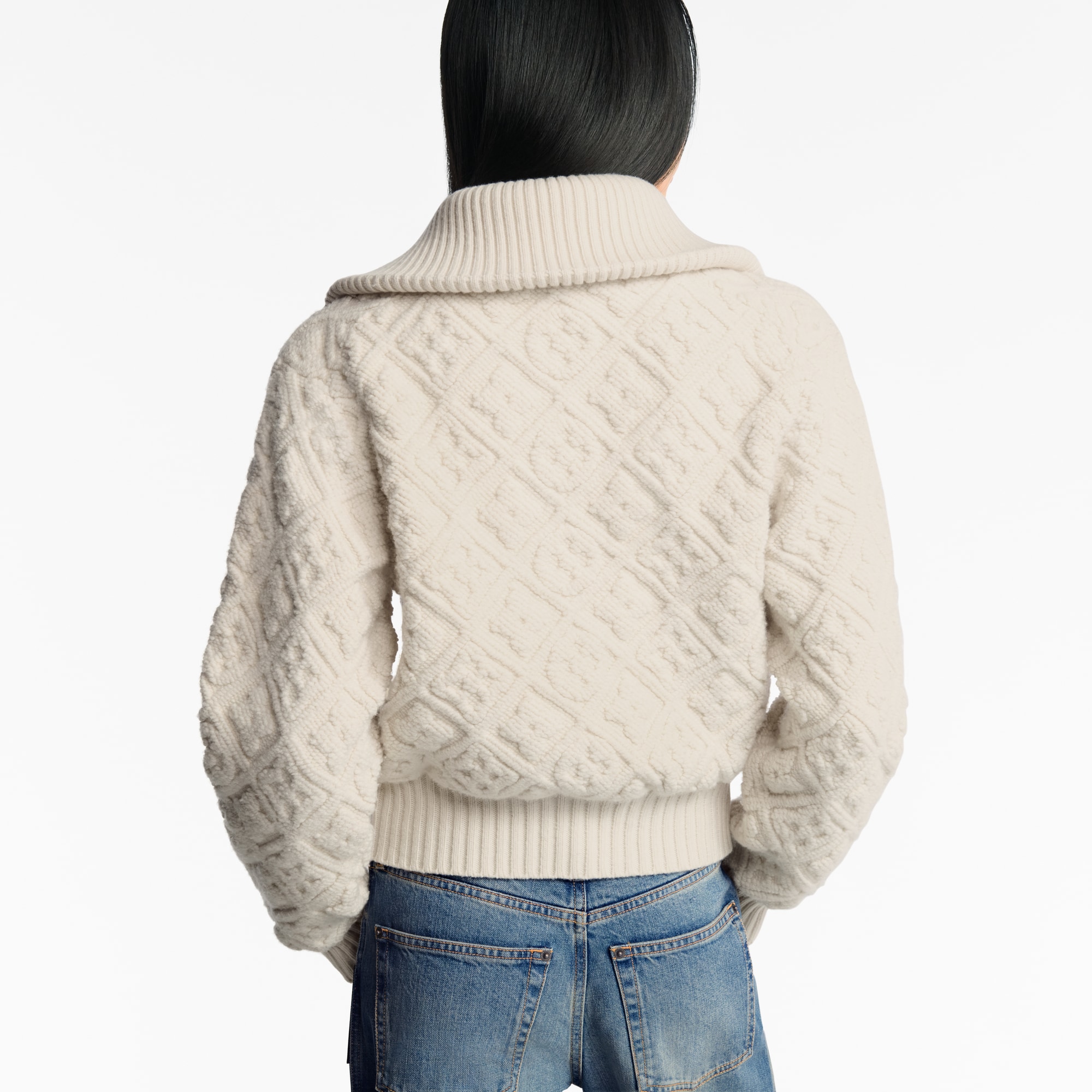 Shearling-Effect Monogram Jacket - Knitwear - 1AJSEO | LOUIS VUITTON