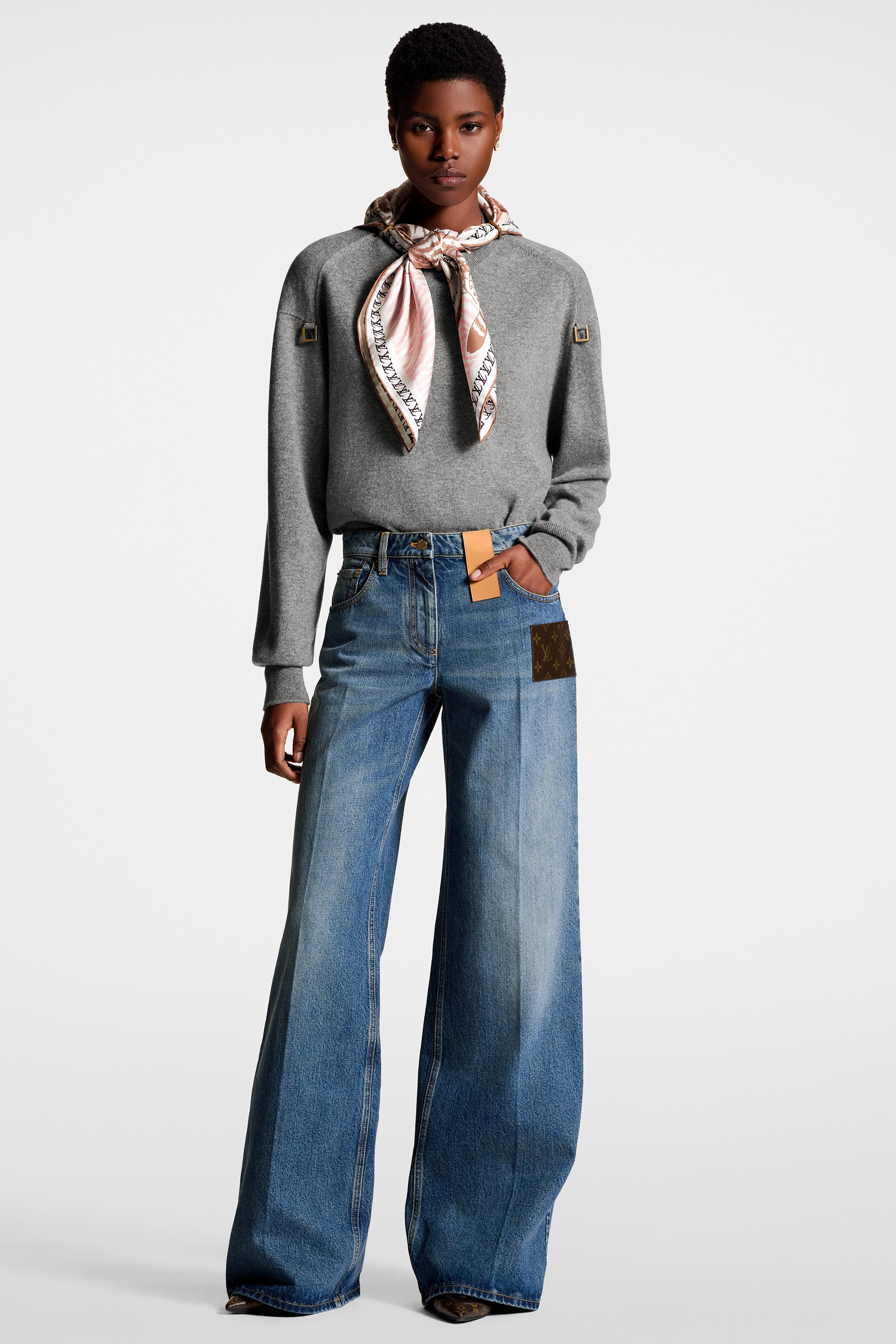 Stonewashed Monogram Patch Boot-Cut Jeans - Ready-to-Wear | LOUIS VUITTON